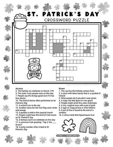 St Patrick's Day Worksheets (Free Printables) - Superstar Worksheets