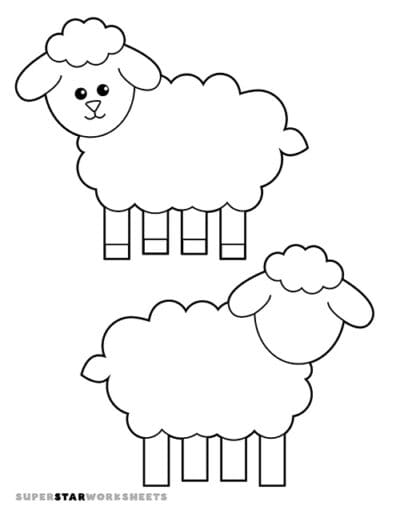 Sheep Template (Free Printables) - Superstar Worksheets