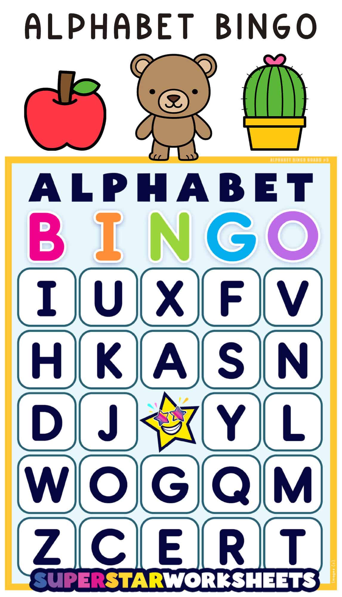 Alphabet BINGO - Superstar Worksheets