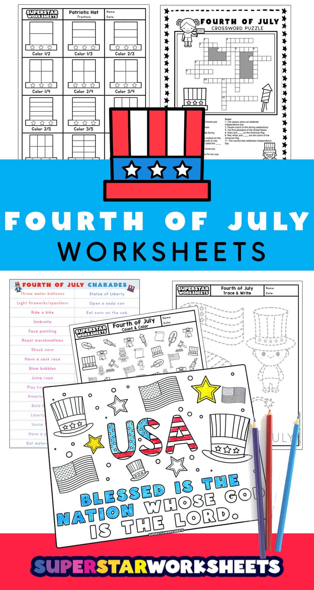Fourth of July Worksheets - Superstar Worksheets