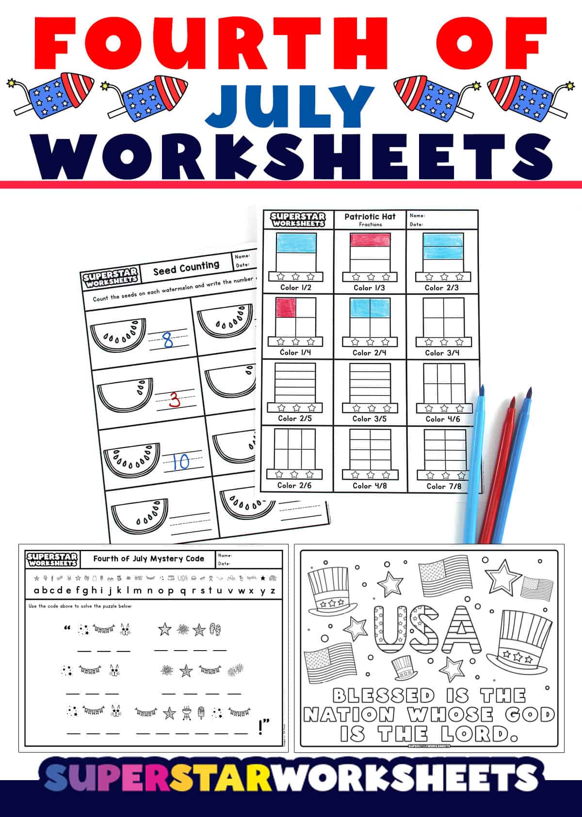 Fourth of July Worksheets - Superstar Worksheets