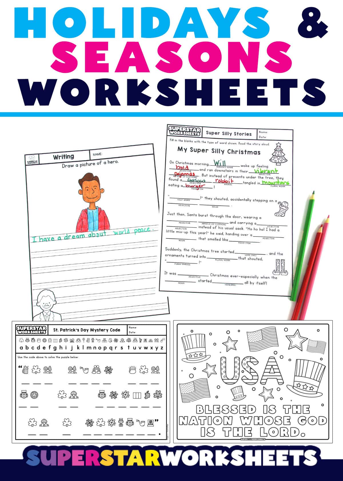 Holiday & Seasons Worksheets - Superstar Worksheets