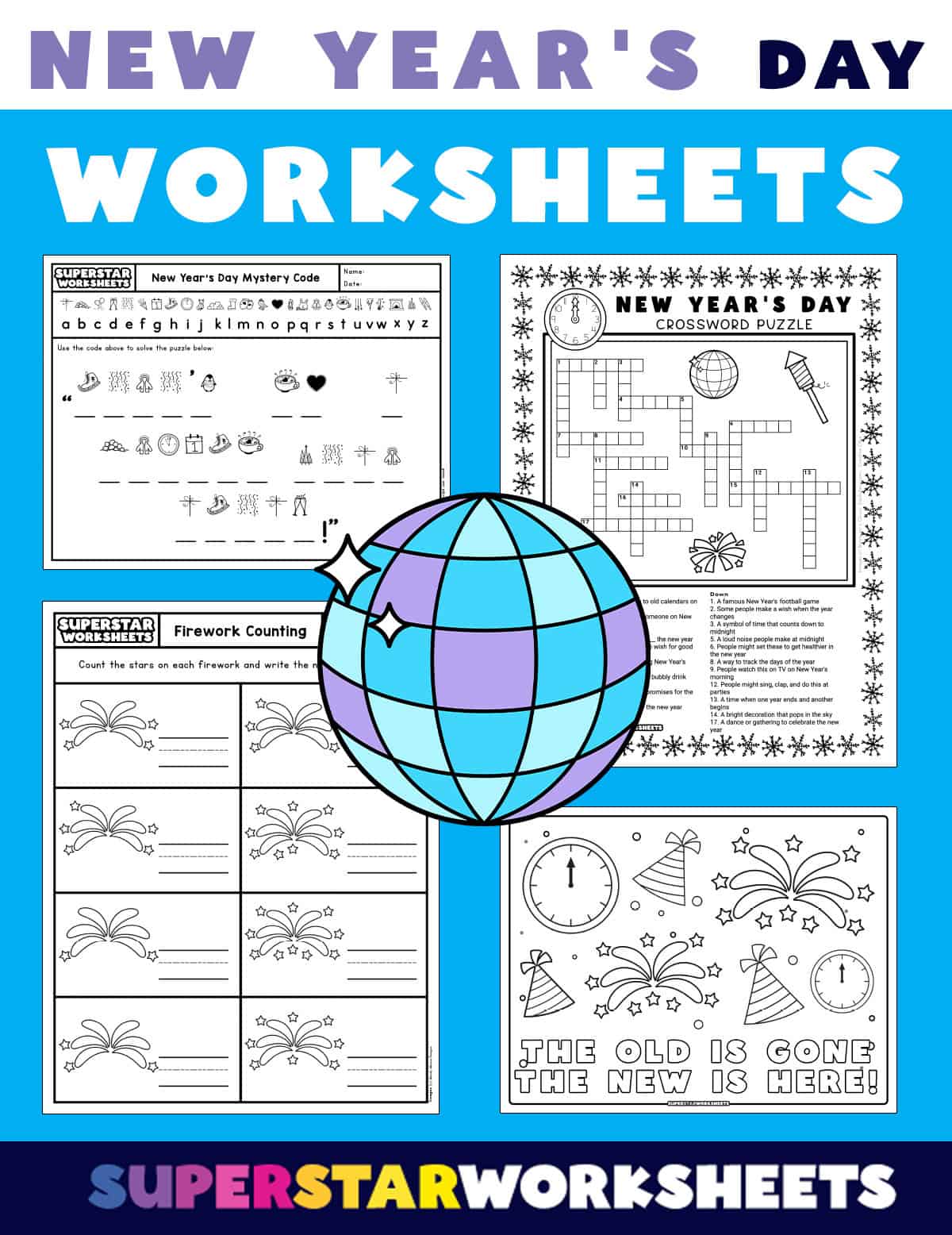 New Year's Day Worksheets (Free Printables) - Superstar Worksheets