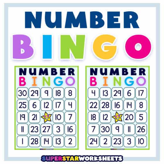 Number BINGO - Superstar Worksheets