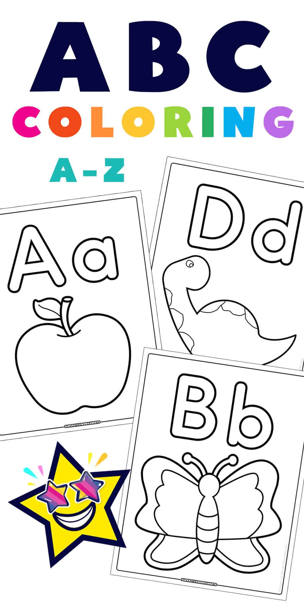Alphabet Coloring Pages - Superstar Worksheets