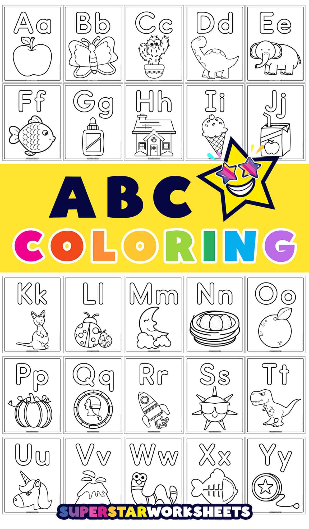Alphabet Coloring Pages - Superstar Worksheets