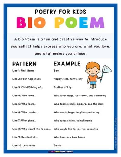 Poetry for Kids - Superstar Worksheets