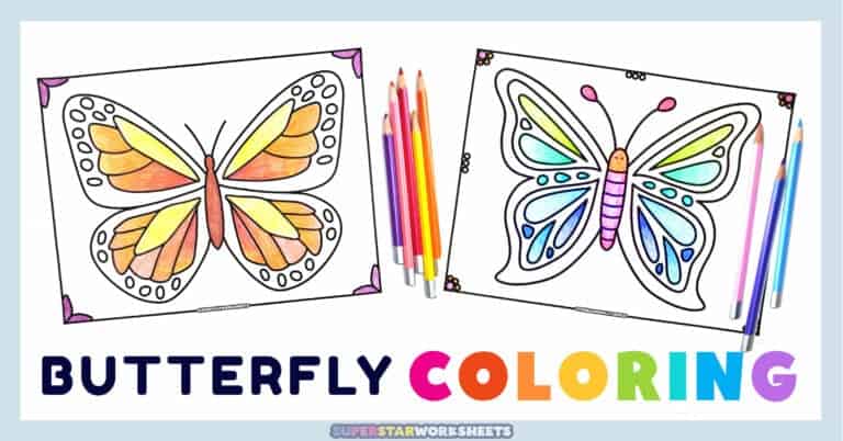 Butterfly Coloring Pages (Free Printables) - Superstar Worksheets