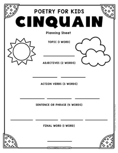 Poetry for Kids - Superstar Worksheets