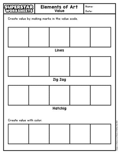 Elements of Art - Superstar Worksheets