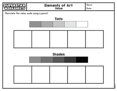 Elements of Art - Superstar Worksheets