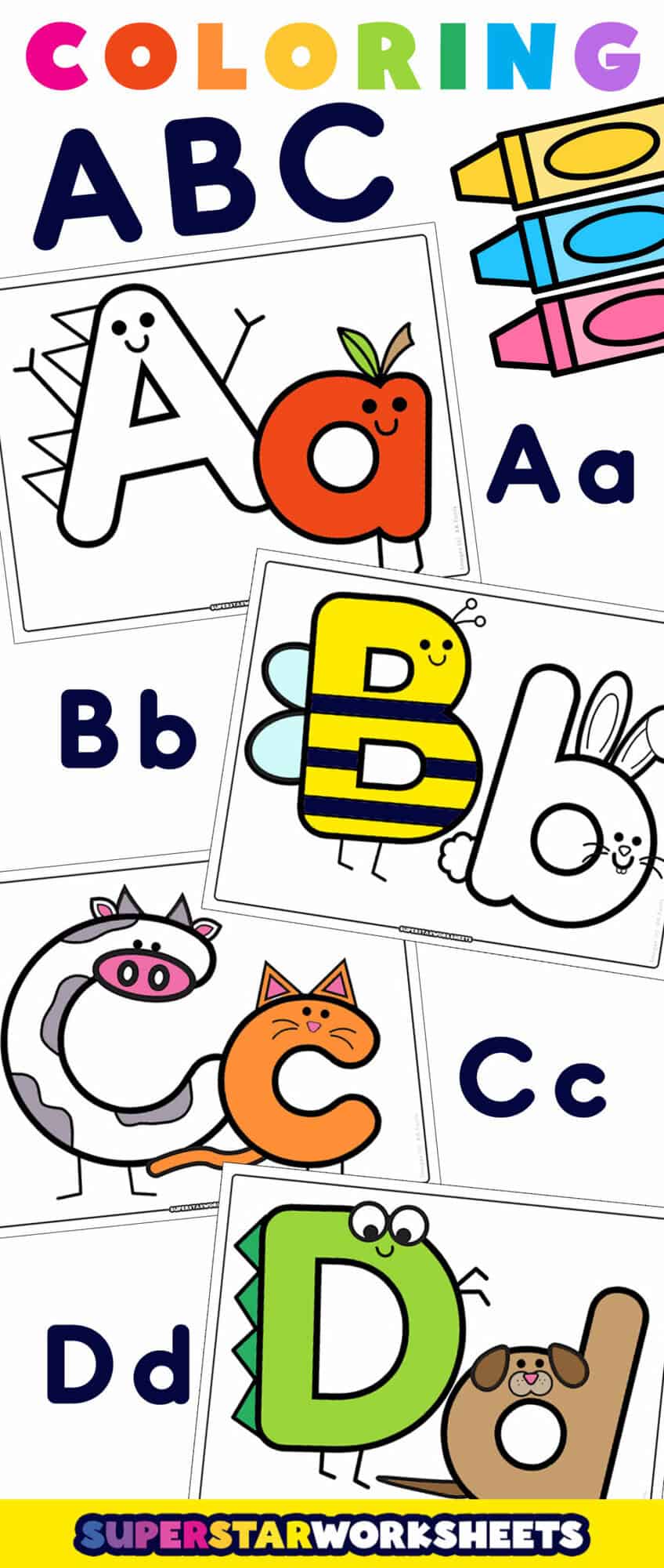 Alphabet Coloring Pages - Superstar Worksheets