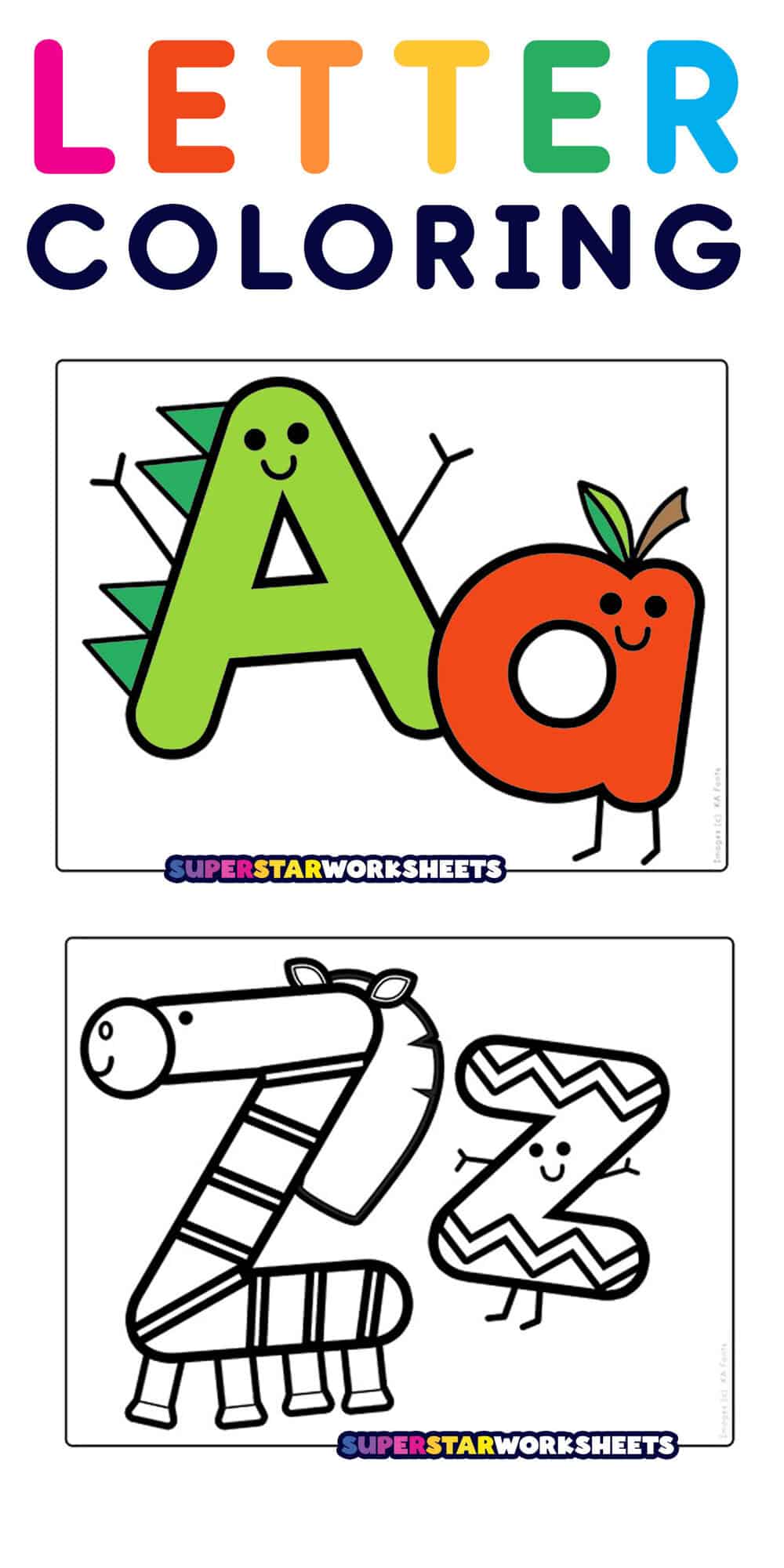 Alphabet Coloring Pages - Superstar Worksheets