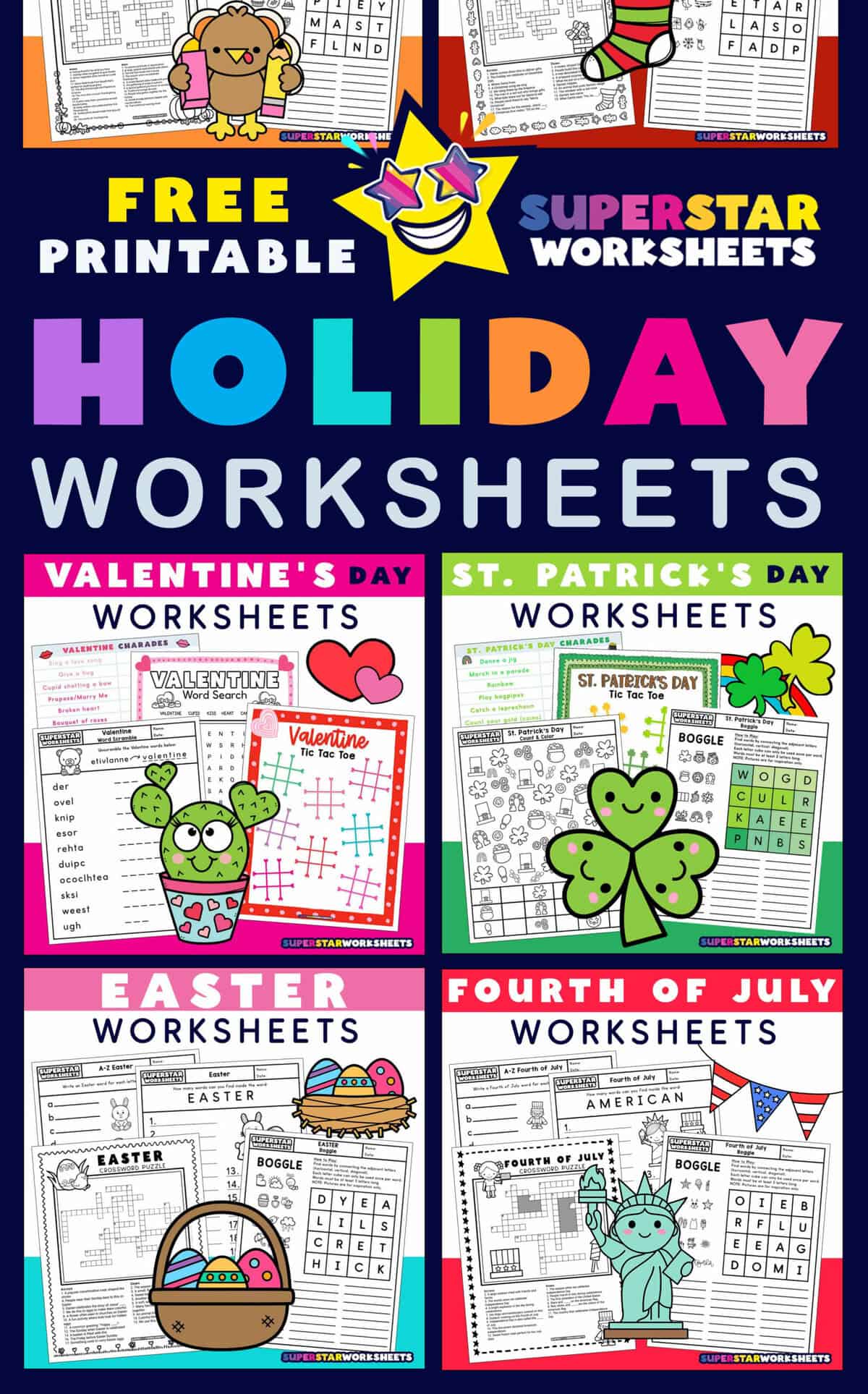 Holiday & Seasons Worksheets - Superstar Worksheets
