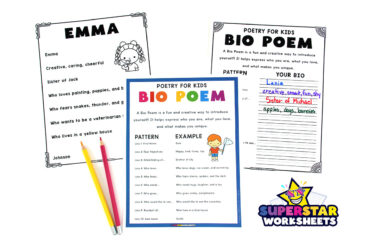 Poetry for Kids - Superstar Worksheets