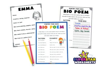 Poetry for Kids - Superstar Worksheets