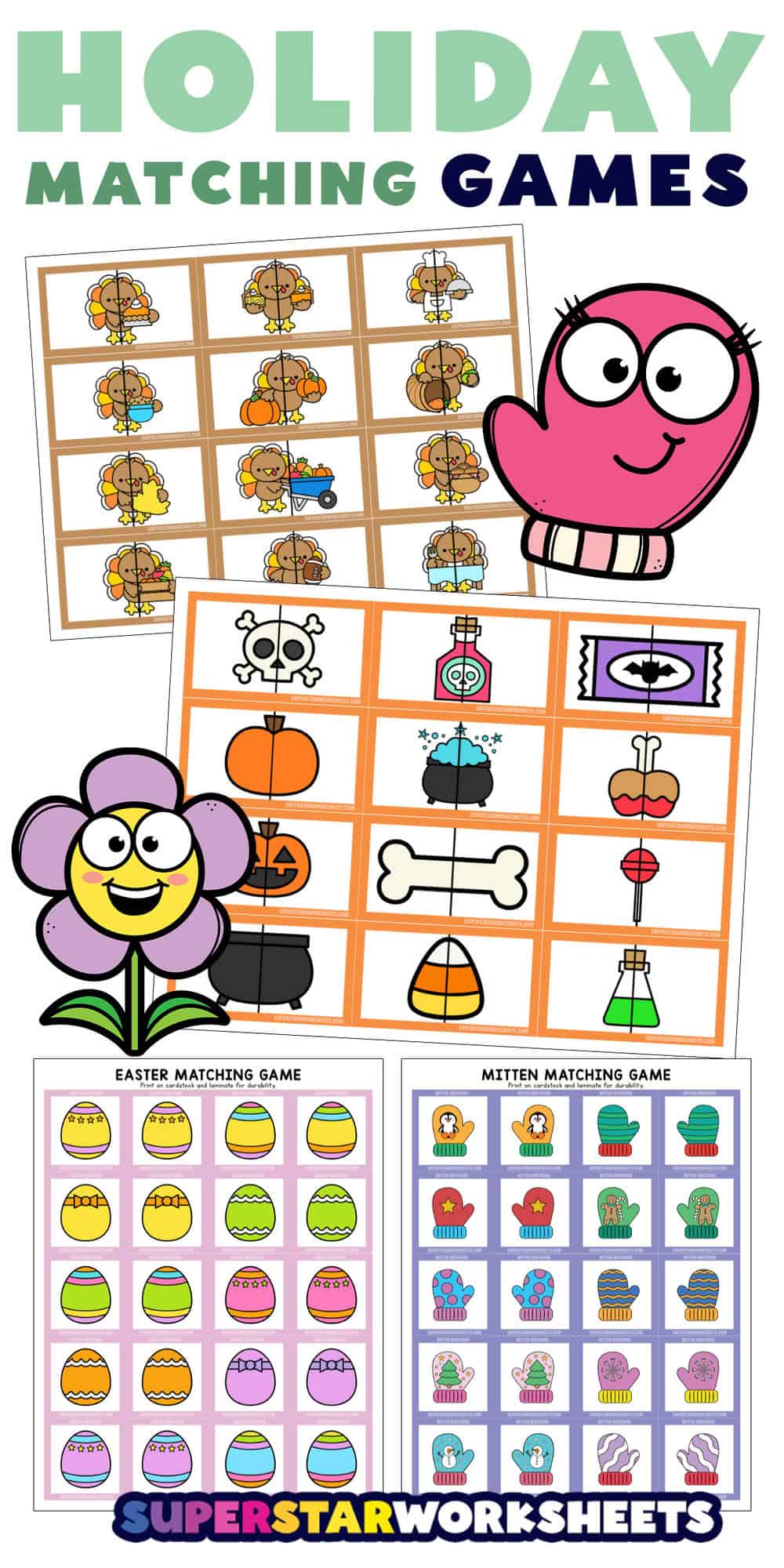 Matching Game Printables - Superstar Worksheets