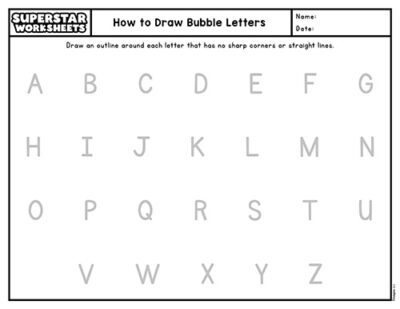 Bubble Letters - Superstar Worksheets