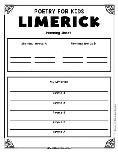 Poetry for Kids - Superstar Worksheets