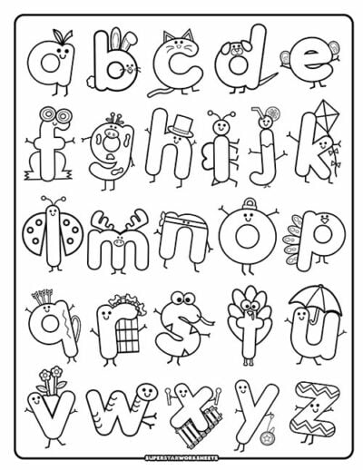 Alphabet Coloring Pages - Superstar Worksheets
