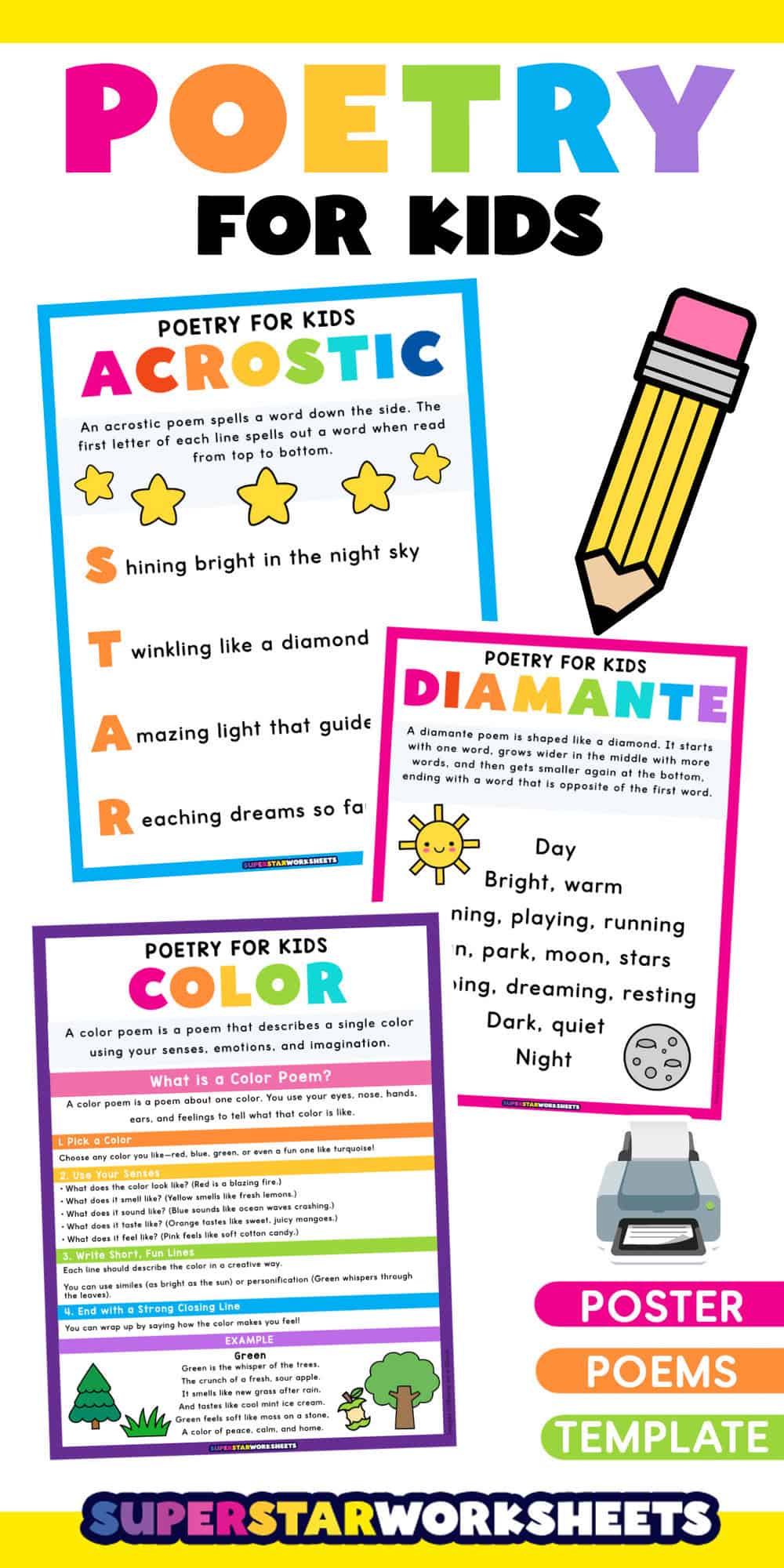 Poetry for Kids - Superstar Worksheets