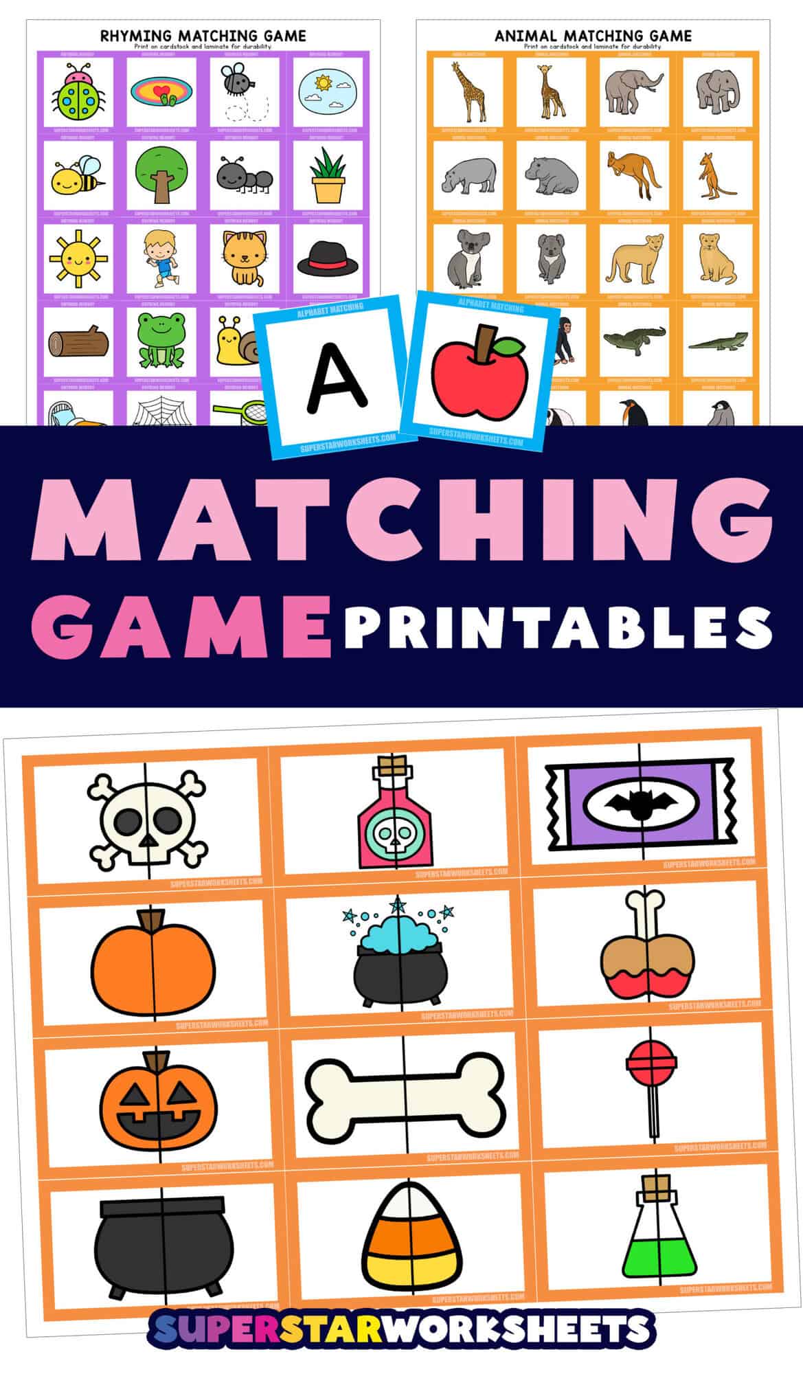 Matching Game Printables - Superstar Worksheets