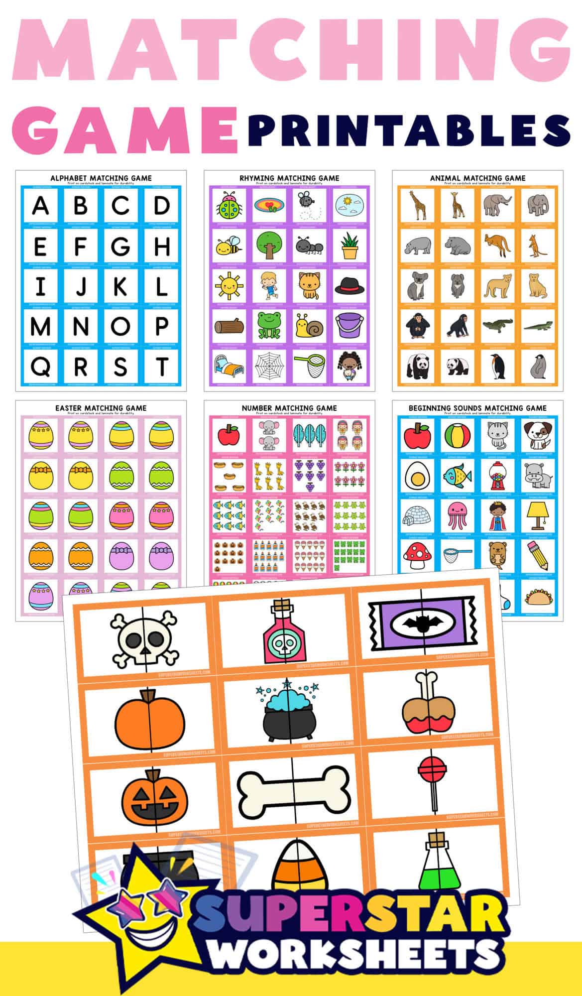 Matching Game Printables - Superstar Worksheets
