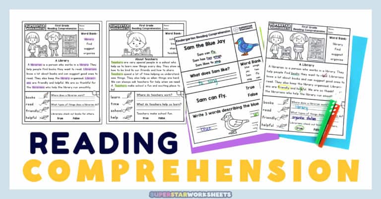 Reading Comprehension Worksheets - Superstar Worksheets