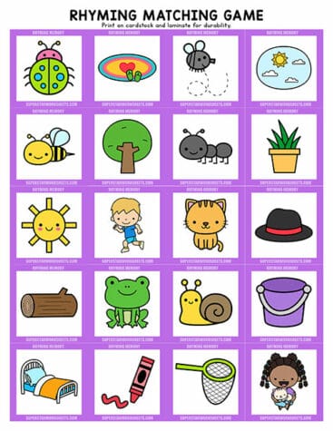 Matching Game Printables - Superstar Worksheets