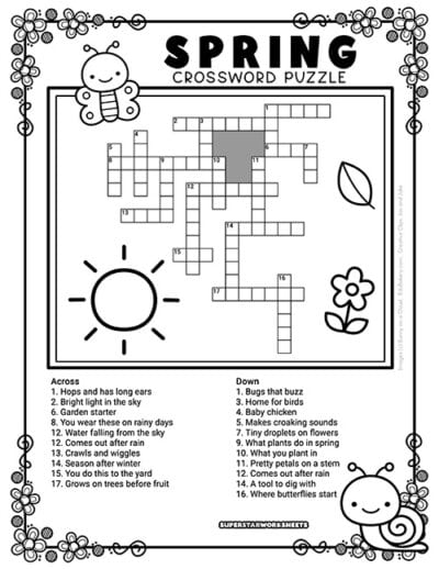 Spring Worksheets (Free Printables) - Superstar Worksheets
