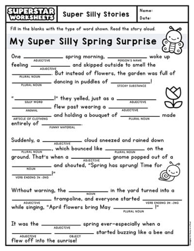 Spring Worksheets - Superstar Worksheets