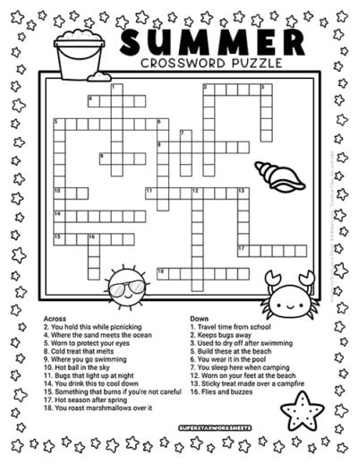 Summer Worksheets (Free Printables) - Superstar Worksheets