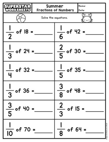 Summer Worksheets - Superstar Worksheets