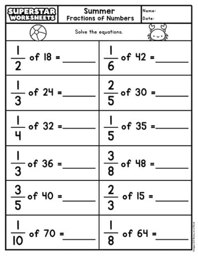 Summer Worksheets (Free Printables) - Superstar Worksheets