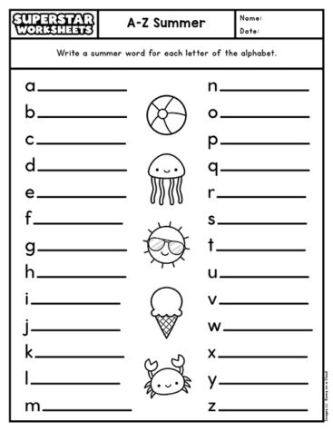 Summer Worksheets - Superstar Worksheets