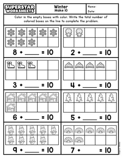 Winter Worksheets (Free Printables) - Superstar Worksheets