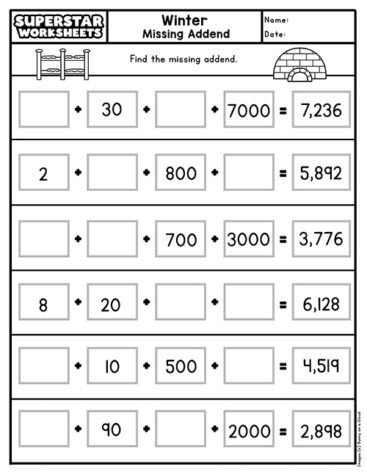Winter Worksheets (Free Printables) - Superstar Worksheets