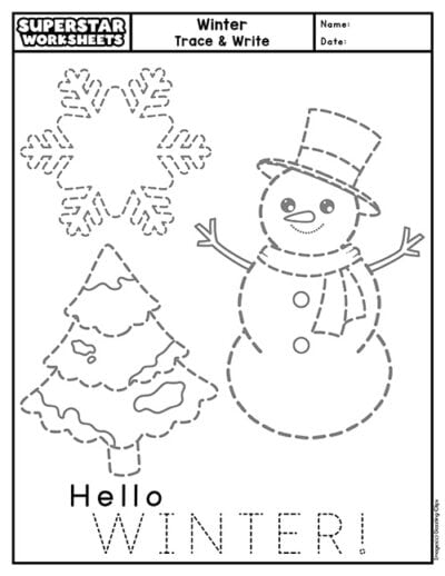 Winter Worksheets (Free Printables) - Superstar Worksheets
