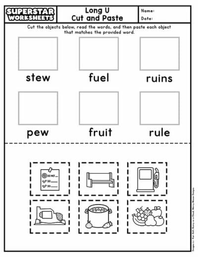 Long U Words - Superstar Worksheets