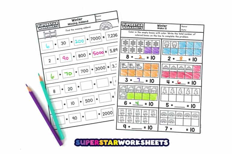 Winter Worksheets (Free Printables) - Superstar Worksheets