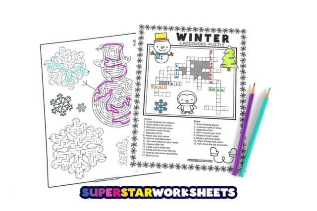 Winter Worksheets (Free Printables) - Superstar Worksheets