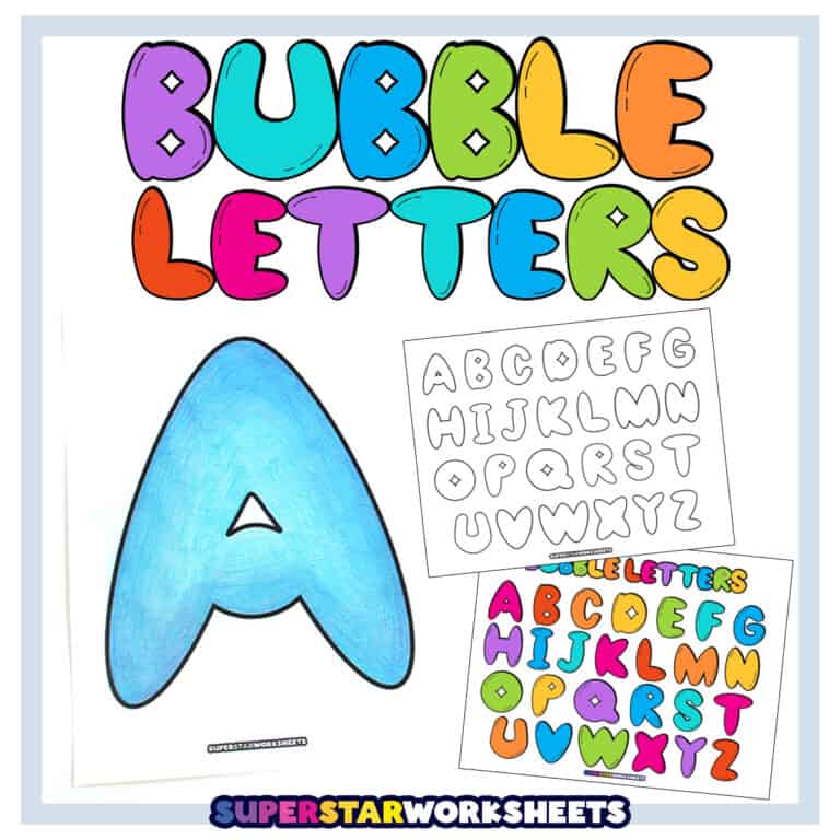 Bubble Letters - Superstar Worksheets