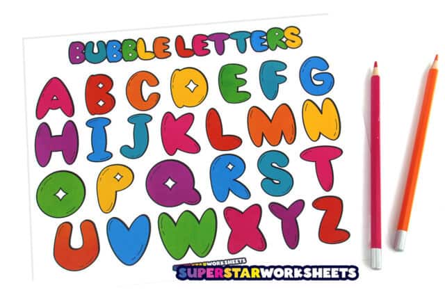 Bubble Letters - Superstar Worksheets