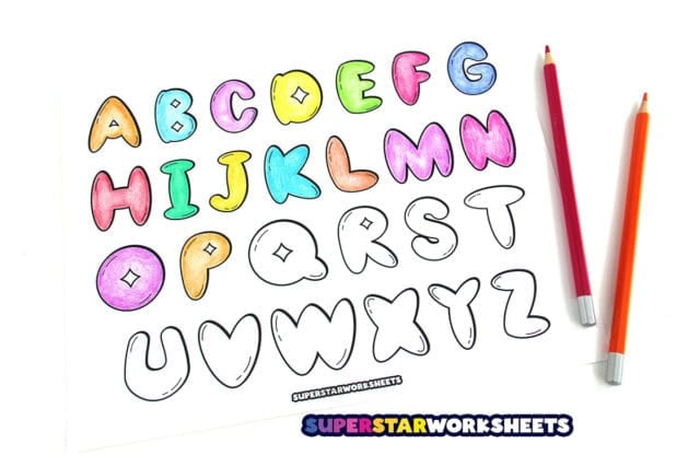 Bubble Letters - Superstar Worksheets