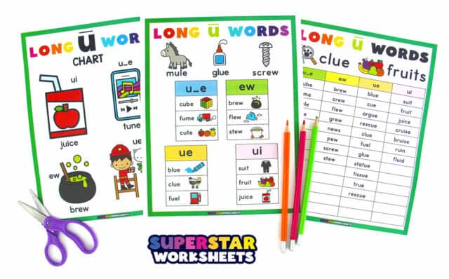 Long U Words - Superstar Worksheets