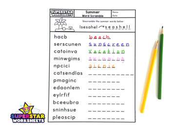 Word Scrambles - Superstar Worksheets