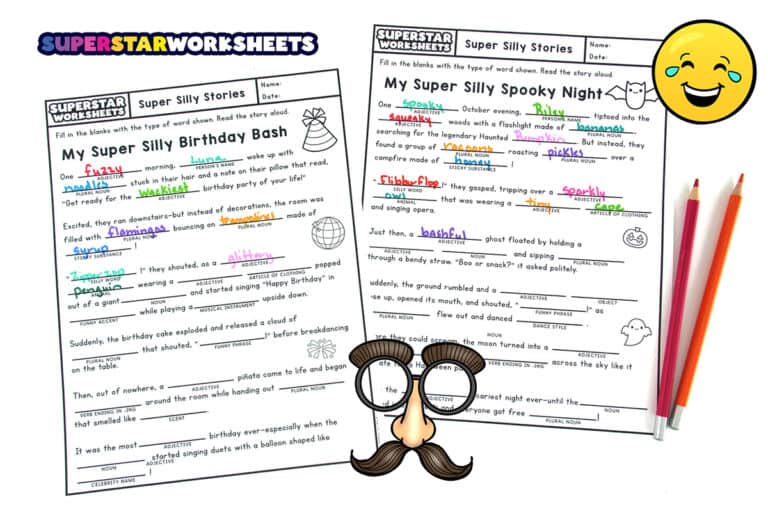 Ad Libs Worksheets - Superstar Worksheets