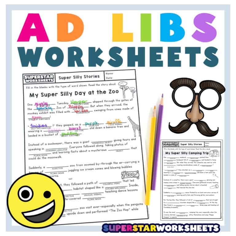 Ad Libs Worksheets - Superstar Worksheets