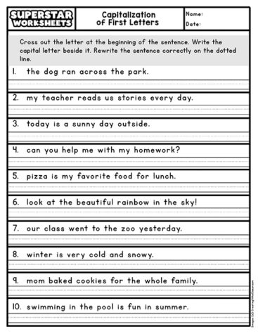 Punctuation Worksheets - Superstar Worksheets