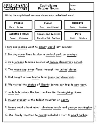Punctuation Worksheets - Superstar Worksheets